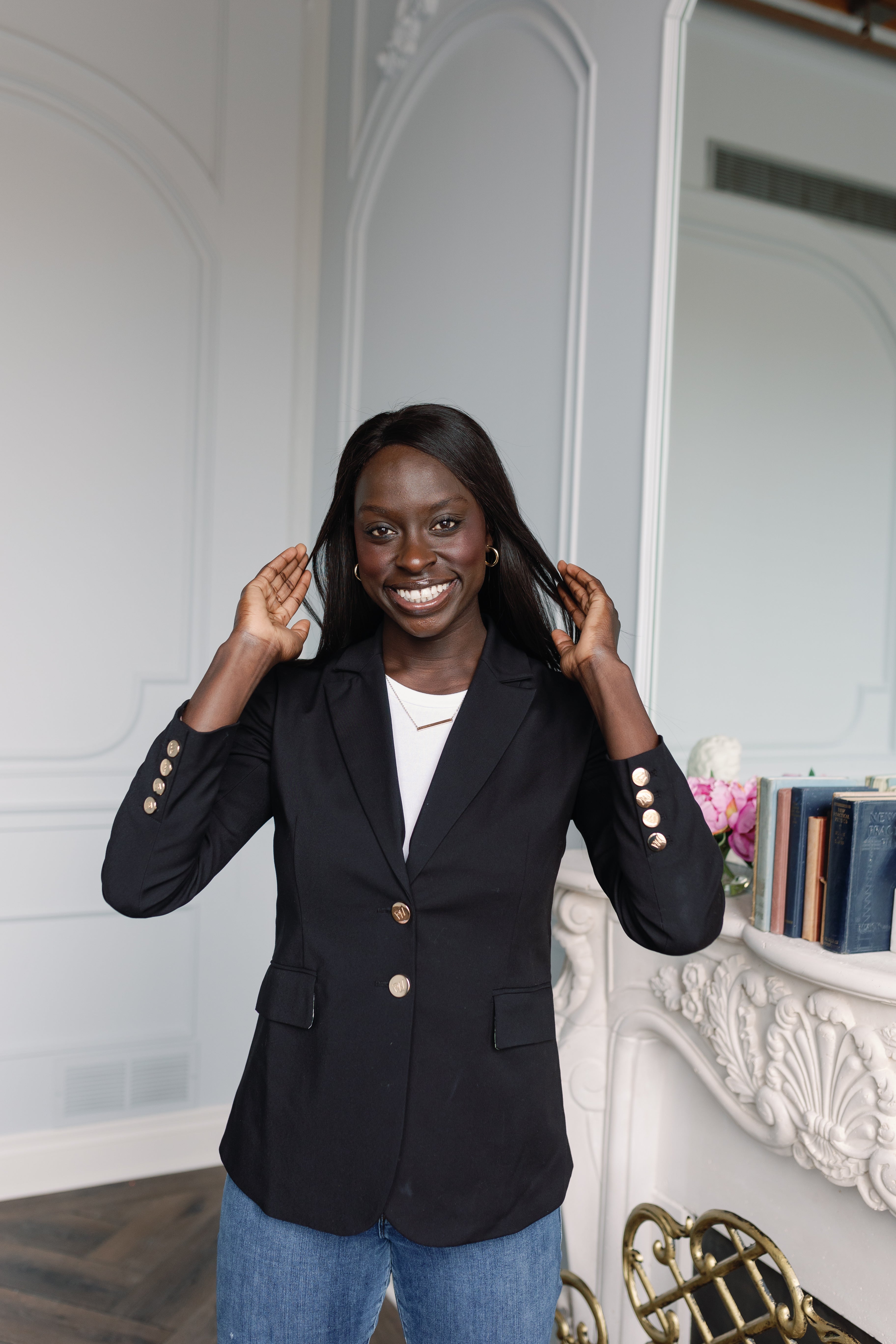 The Miss Noir | Women's Black Oversized Blazer Suit Jacket – PWR WMN